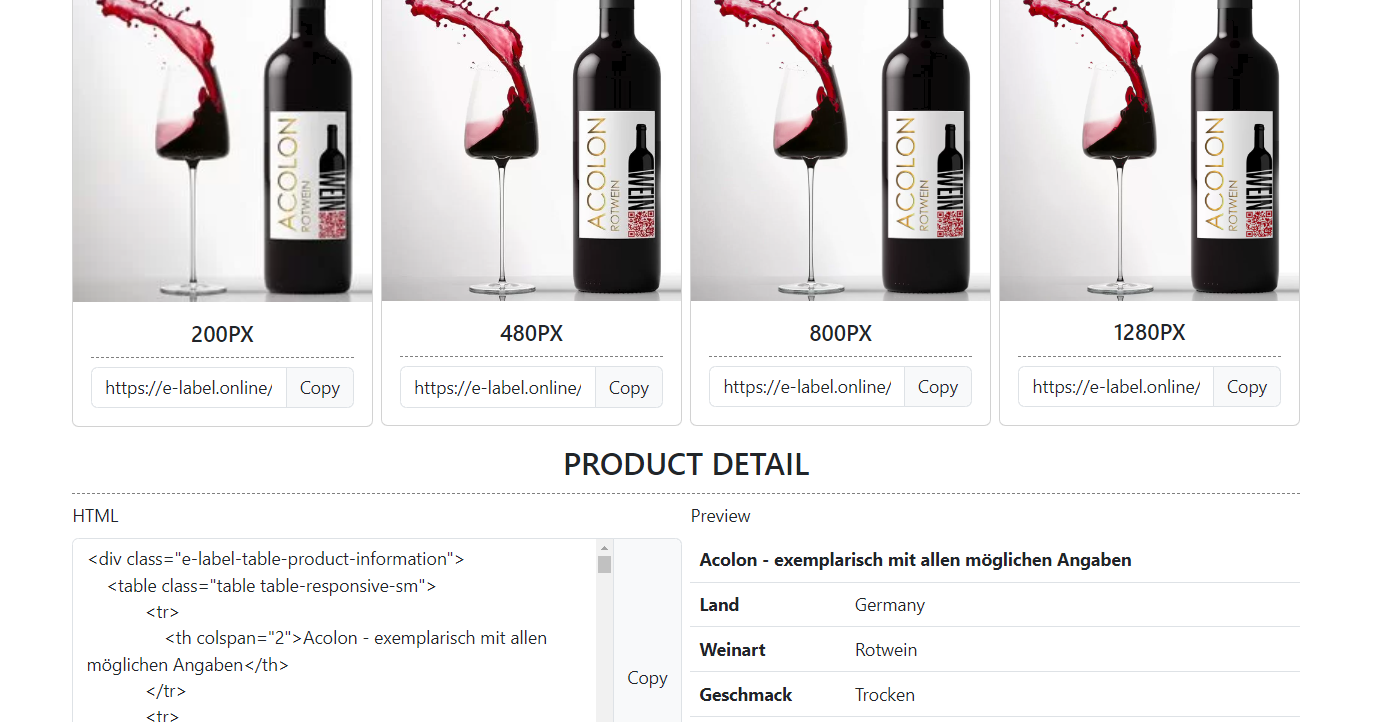 Exportación de etiquetas electrónicas para redes sociales y tiendas online